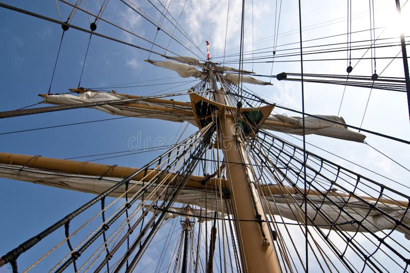 Tall ship rigging stock photo. Image of moor, mast, sailing - 12960556