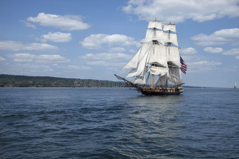 Pirate Ship Sailing stock photo. Image of bold, flat, isles - 4264186