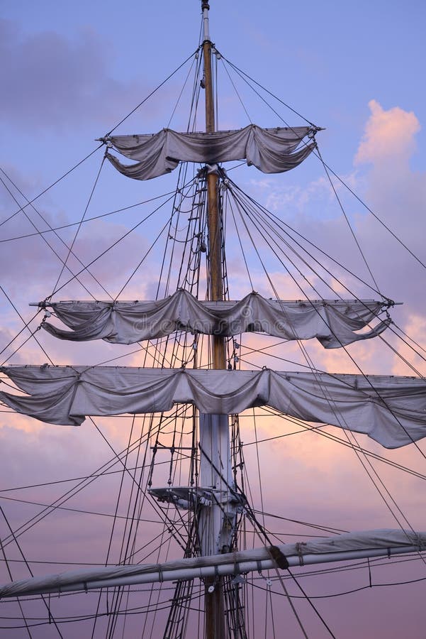 Rolled Up Sails stock image. Image of pirate, wooden, transportation ...