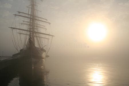 Tall Ship at Sunrise stock photo. Image of sail, sunset - 2815530