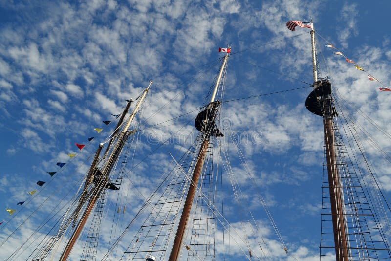 Tall ship three masts. stock photo. Image of horizontal - 33216218