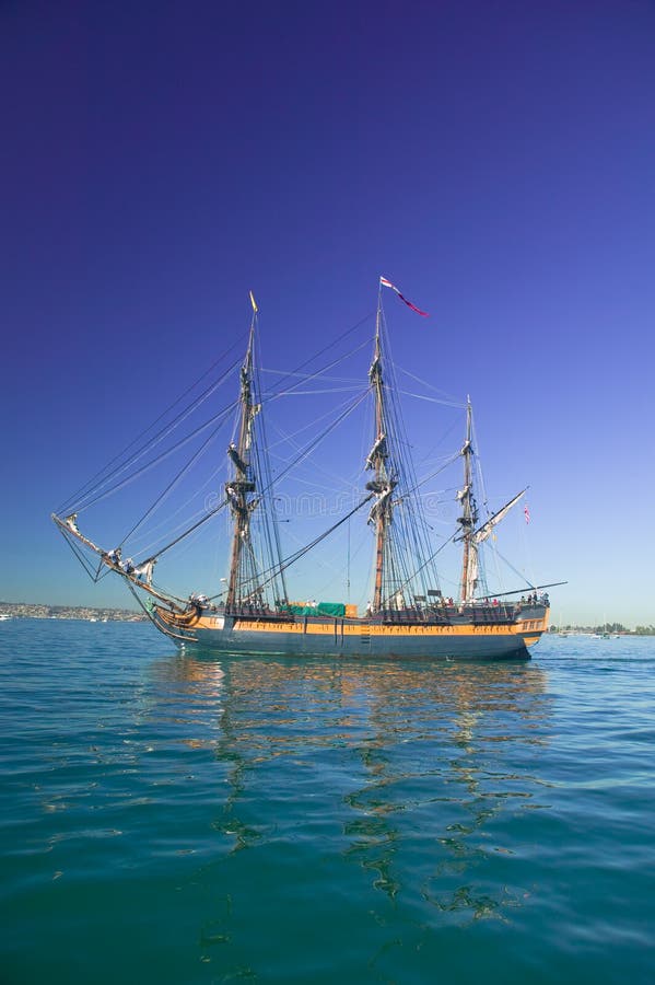 HMS Surprise Sailing at Sea Under Full Sail Stock Image - Image of ...