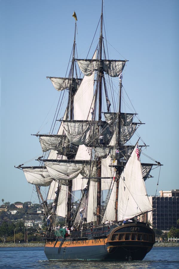 HMS Surprise Sailing at Sea Under Full Sail Stock Image - Image of ...