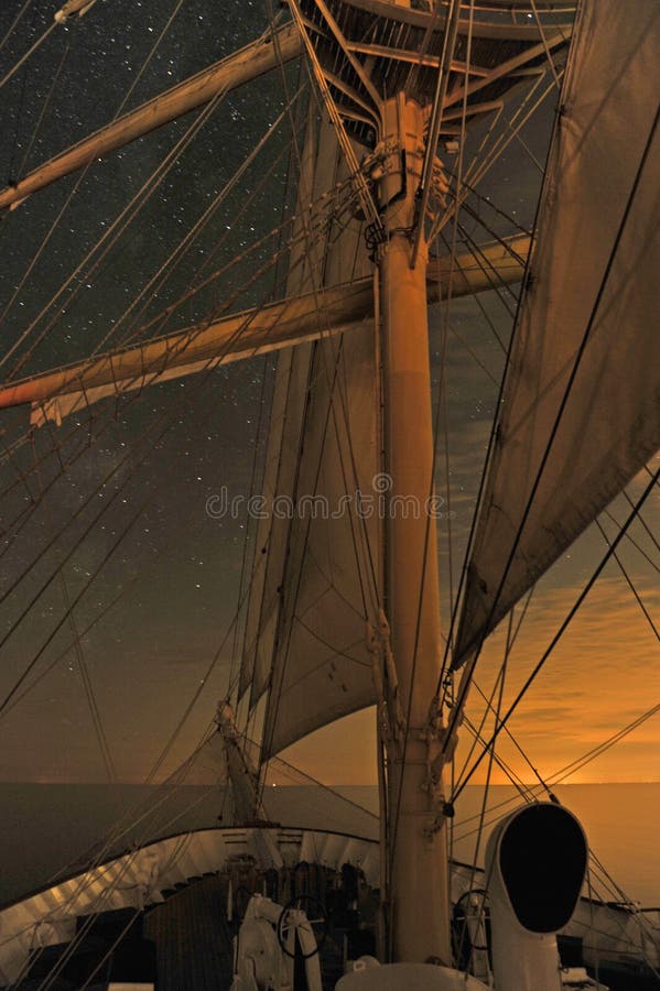 A Tall Ship Under the Stars Stock Photo - Image of ocean, ship: 35776424