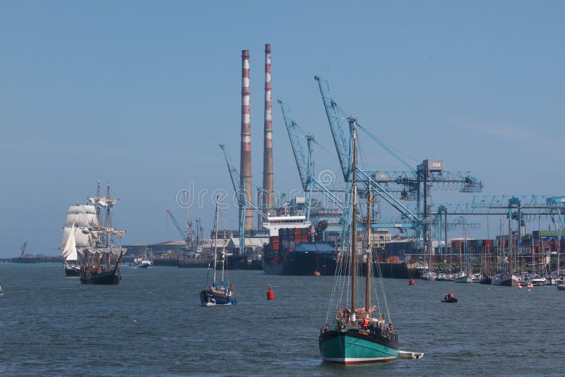 Tall Ships at Dublin Port, Ireland. Editorial Photography - Image of ...