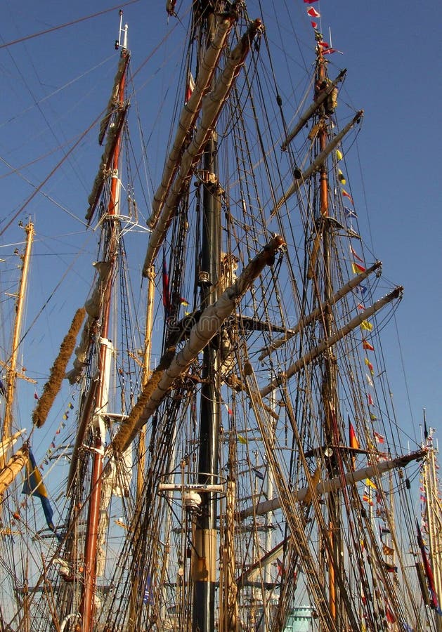 Tall Ships Mast and Rigging Stock Photo - Image of three, anchor: 11938946