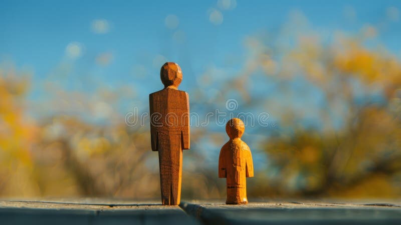 A Tall and a Short Figure Standing Side by Side, Symbolizing Stock ...