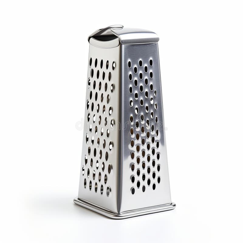 Tall Silver Cheese Grater Isolated White Background Rectangular Shape ...