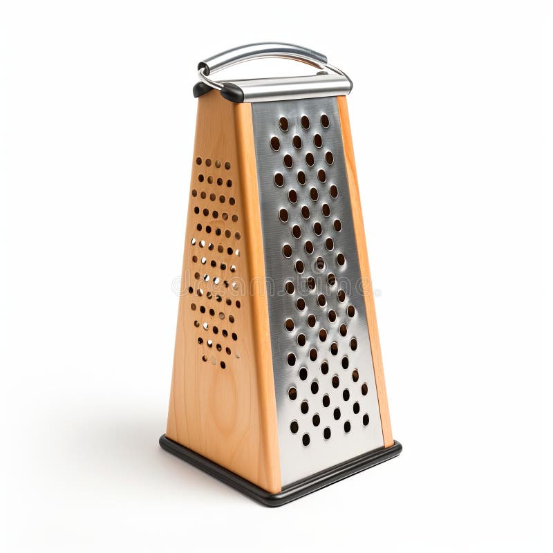 Tall Silver Cheese Grater Isolated on a White Background with ...