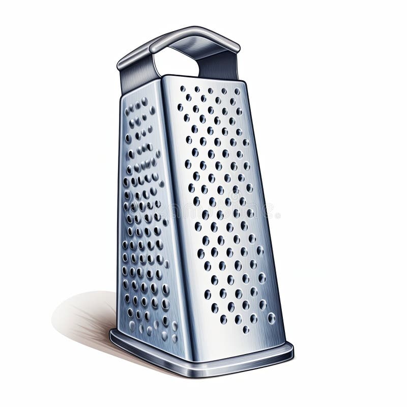 Tall Silver Cheese Grater Isolated on a White Background with ...