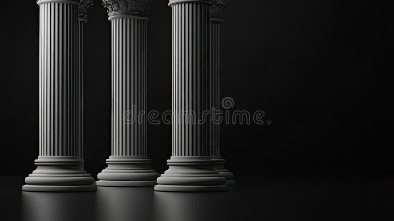 Tall Silver Pillars are Arranged Beautifully, Contrasting Sharply with ...