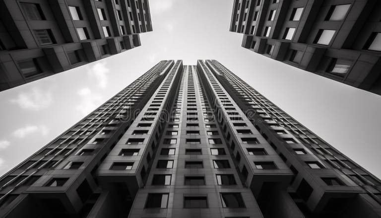 Tall Skyscraper with Modern Architecture, Glass Facade, and Steel ...