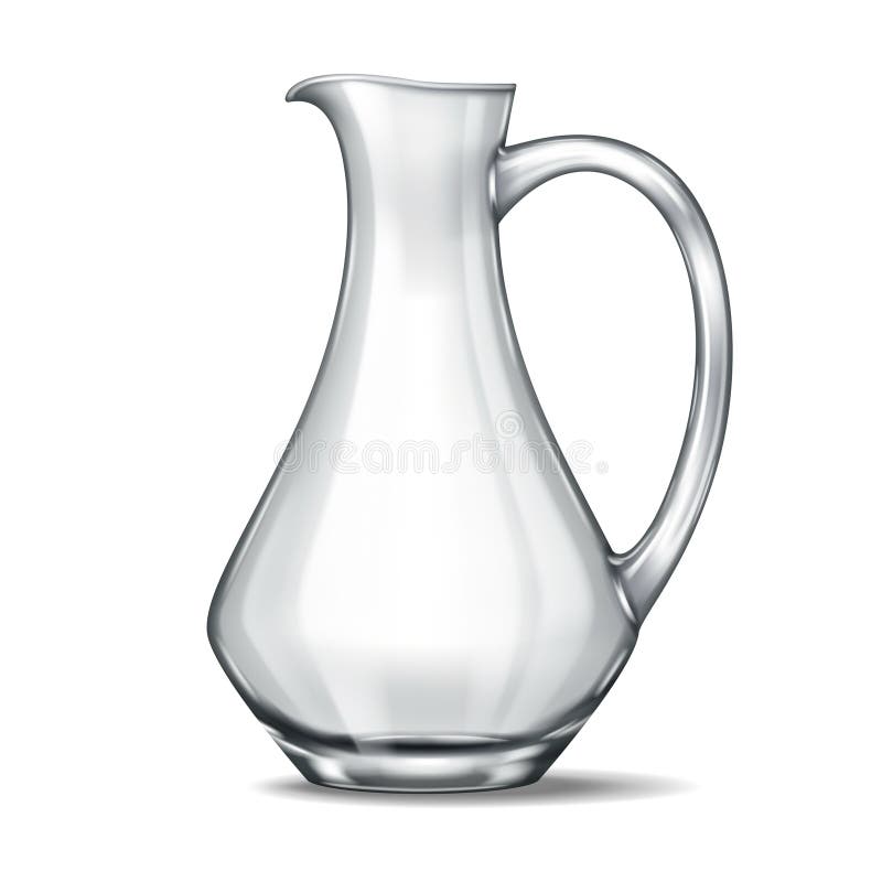 Tall and Slender Transparent Glass Pitcher Stock Vector - Illustration ...