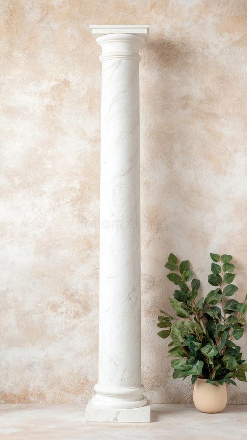 Tall Slim Column with Soft Texture, Standing Alone beside Plant Stock ...