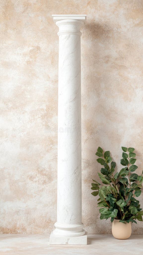 Tall Slim Column with Soft Texture, Standing Alone beside Plant Stock ...