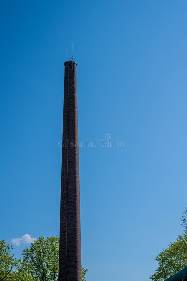 Tall Smoke Stack on Blue Sky.. Stock Image - Image of clouds, natural ...