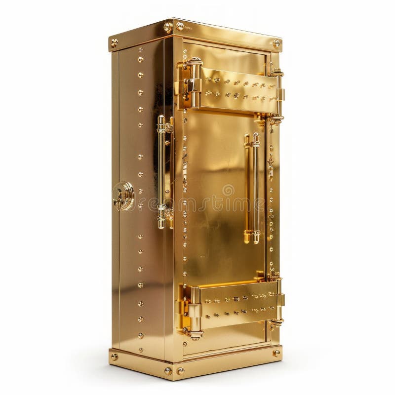 Tall Solid Gold Safe Vault Door. Generative Ai Stock Illustration ...