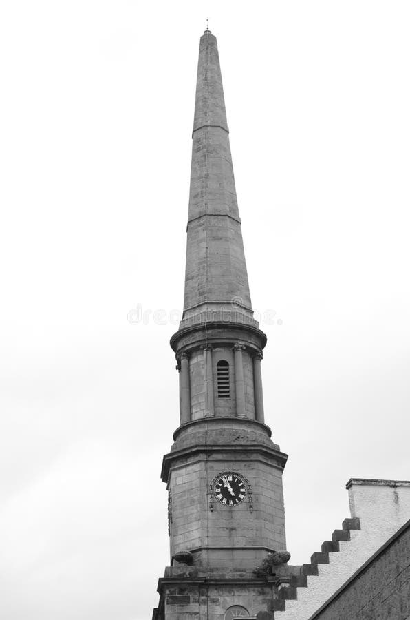 Tall Spire stock image. Image of tower, stone, view, clock - 75244231