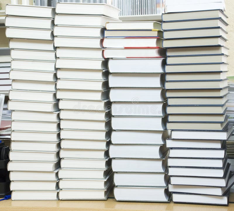 Tall stack of books stock photo. Image of learning, bookstore - 33232690