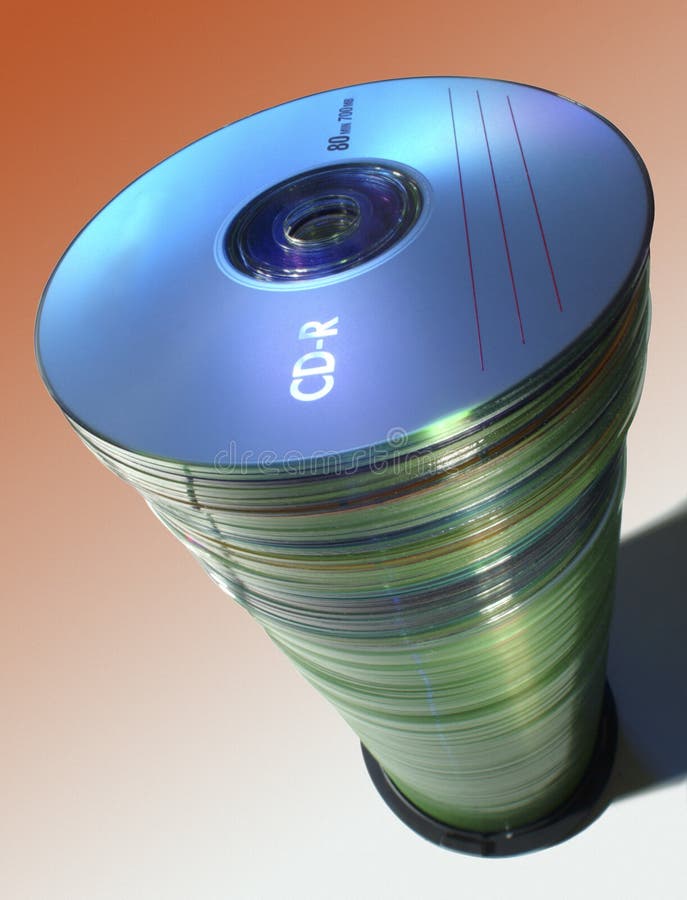 Tall stack of CDs. stock photo. Image of computer, blank - 5564144