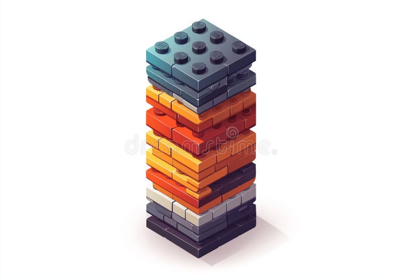 A Colorful Stack of Lego Bricks Towering High, Illustrating ...