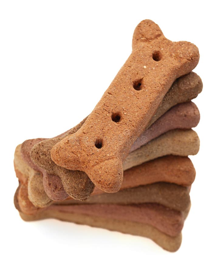 A Tall Stack of Dog Treat Isolated on a White Background Stock Photo ...