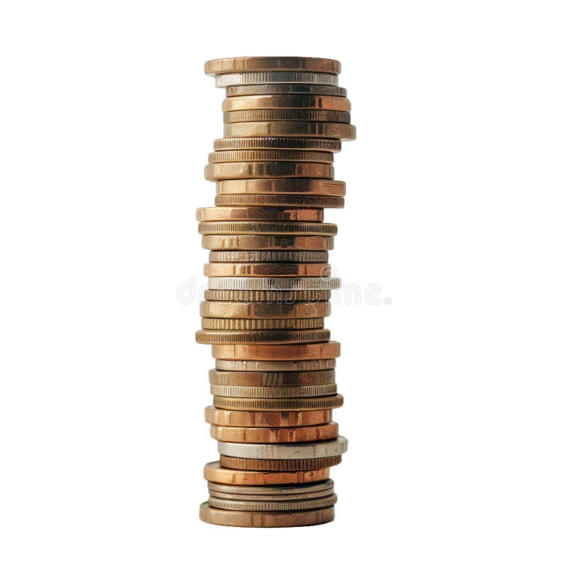 Stack of Euro Coins Creating Increasing Saving Tower Stock Image ...
