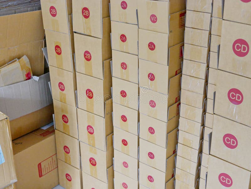 Empty Prepared Cardboard Boxes Ready To Be Filled with Goods and ...