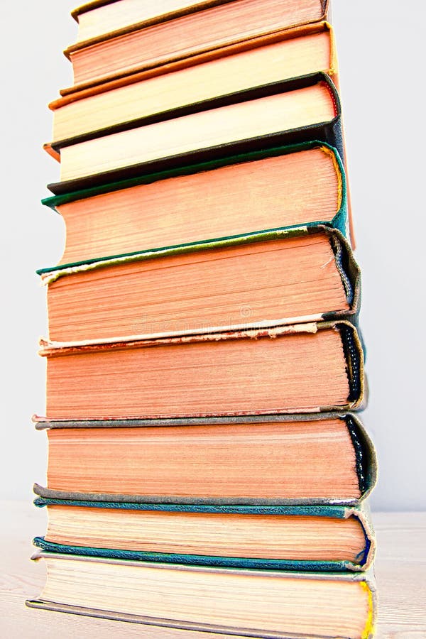 Tall Stack of Old Book. Education Concept Background. Many Books Piles ...