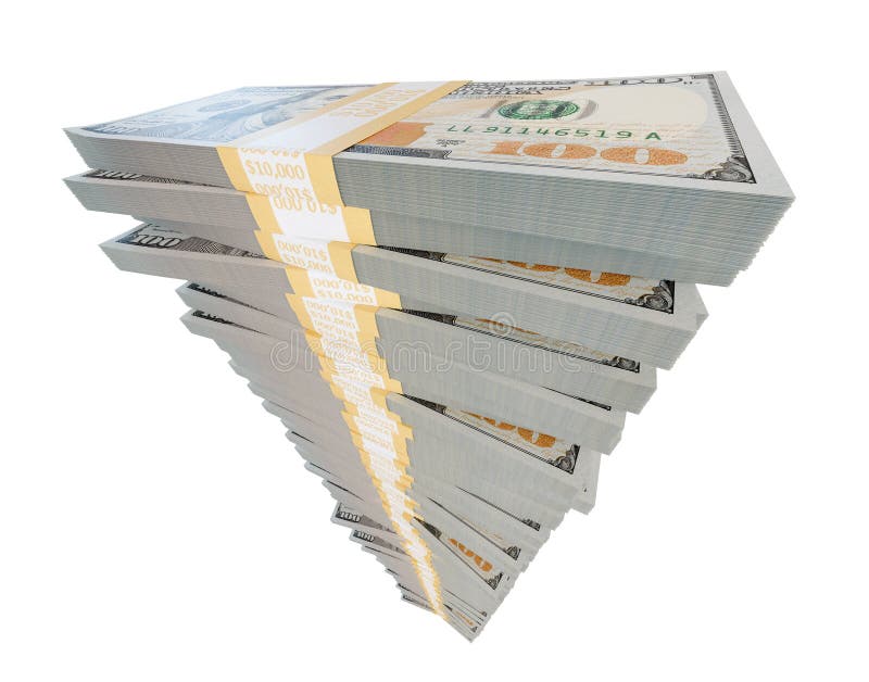 High Stack of One Million Dollars in One Hundred Dollar Bills Isolated ...