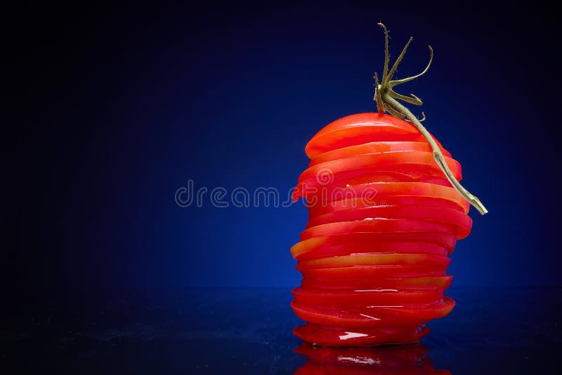 Tall Stack of Sliced Tomatoes Stock Photo - Image of slices, cuisine ...