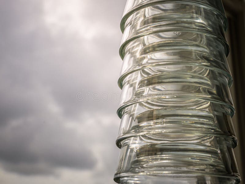 A Tall Stack of Small Glass Cups by the Window. Stock Image - Image of ...