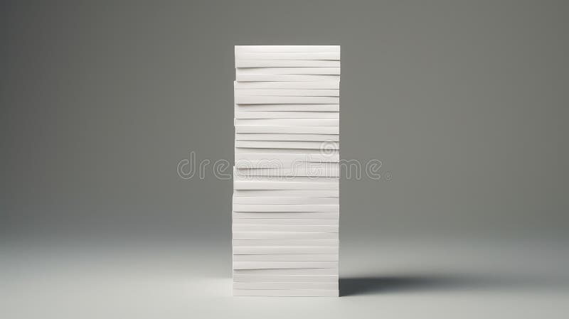 Tall stack of white paper stock illustration. Illustration of elegant ...