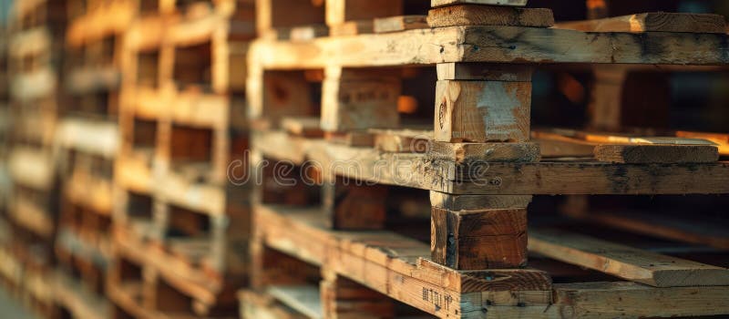 Tall Stack of Wooden Pallets Stock Photo - Image of sturdy, stack ...