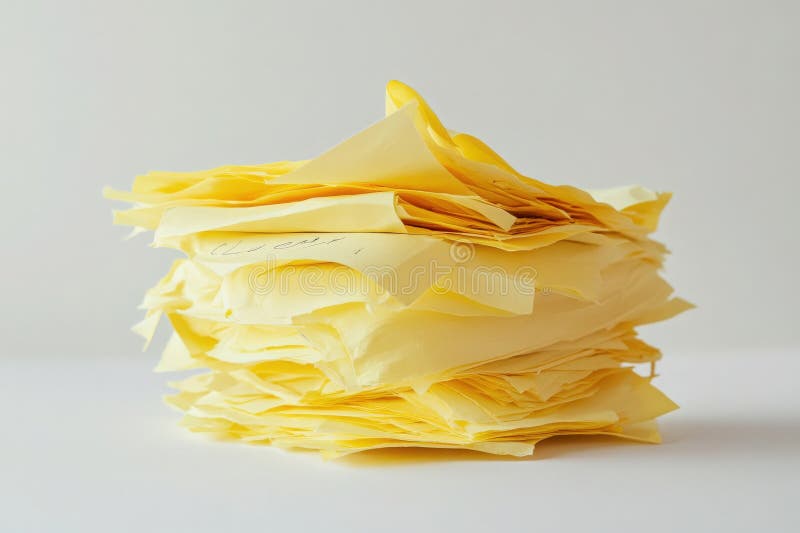 Stack of Yellow Sticky Notes Organized on a Plain Surface for Reminders ...
