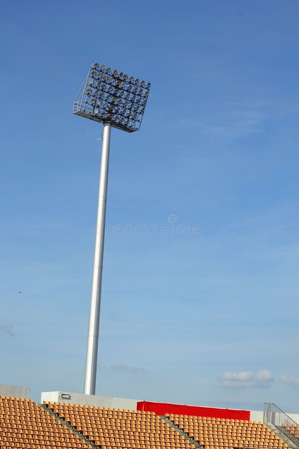 Tall Stadium Lights with Sky Stock Image - Image of metal, light: 40687957