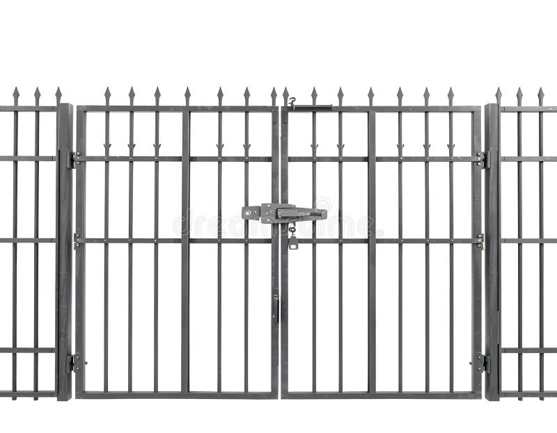 Tall Steel Prison Gate with Reinforced Crossbars and Locking System ...