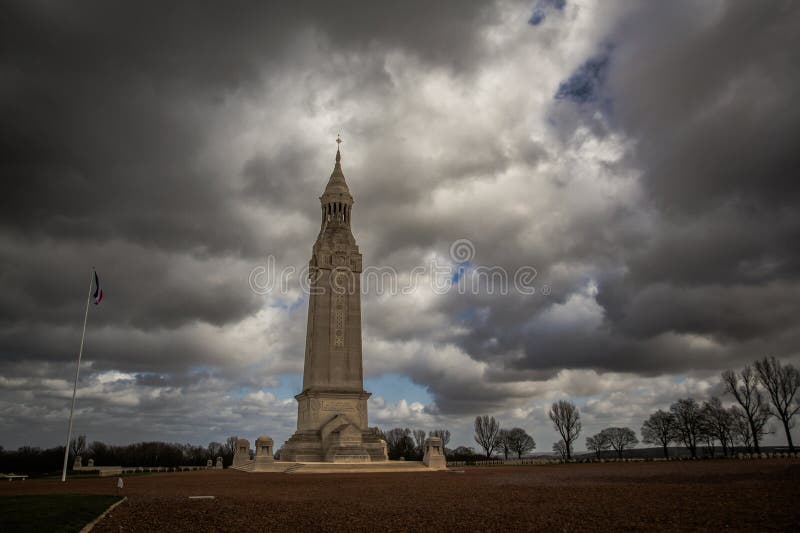 French Memorial of First World War : Notre Dame De Lorette Site Against ...