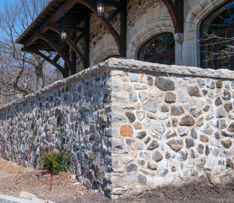 Stone Wall Fence in Montreal Quebec Stock Photo - Image of rock, winter ...