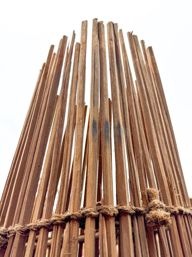 A Tall Structure Made of Wood and Rope Stock Photo - Image of yellow ...