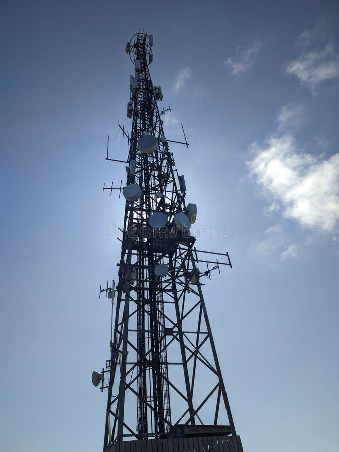 A Tall Telecommunication Tower is Strikingly Visible with a Clear Sky ...
