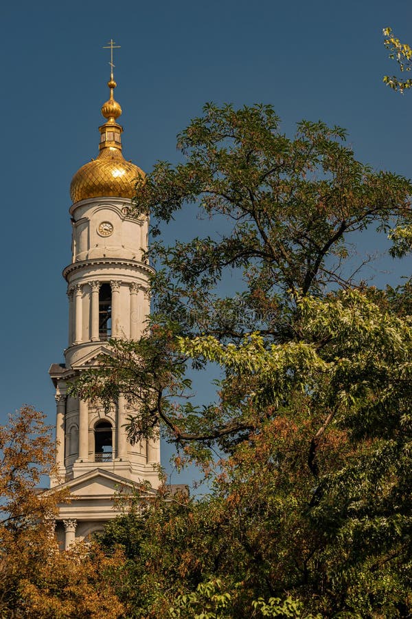 Tall Temple with a Blue Sky Background Stock Image - Image of tourism ...