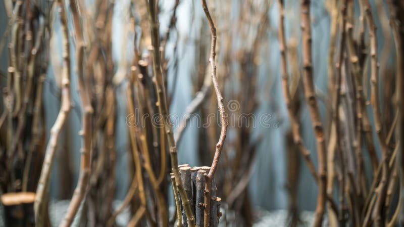 A of Tall Thin Sculptures Made from Gnarled Willow Branches Resembling ...