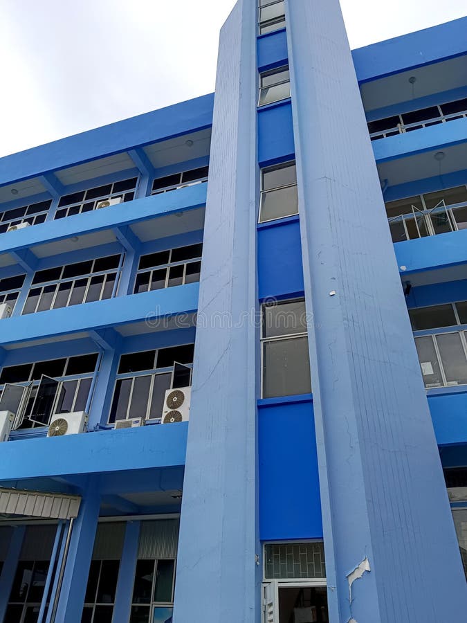 Three Shade of Blue Building Stock Photo - Image of high, three: 350355076