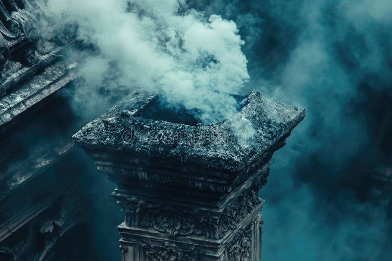 A Tall Tower Emitting Thick Smoke, Possibly Indicating an Industrial or ...