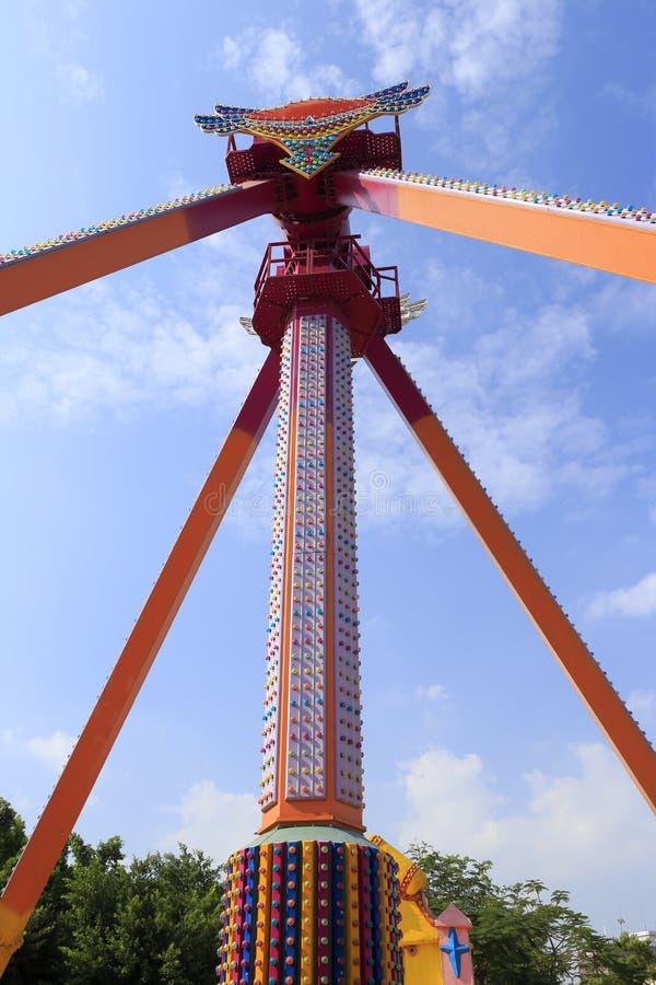 Tall tower in funfair stock photo. Image of high, outdoor - 35045588