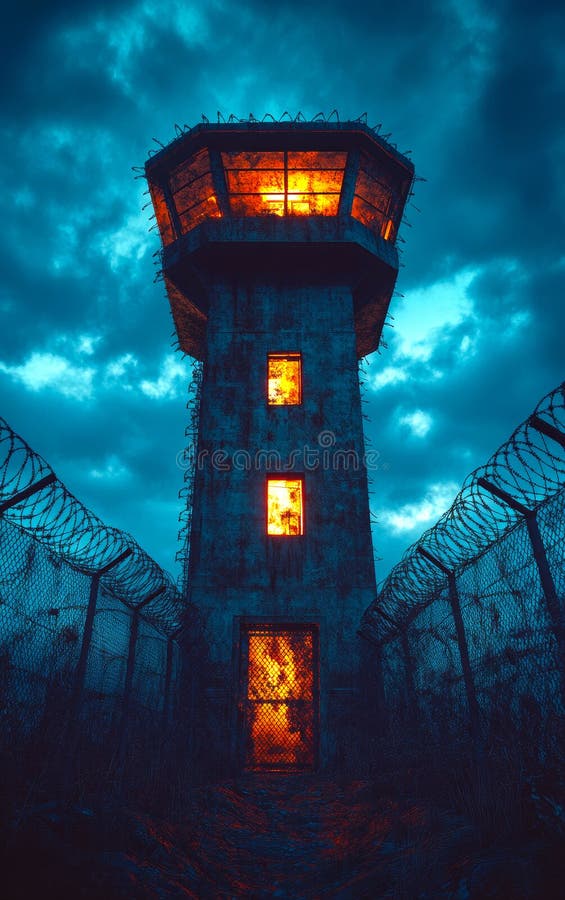 A Tall Tower with a Prison Cell on Top Stock Image - Image of dangerous ...