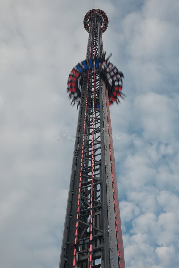 A Tall Tower with a Red, Blue and White Design Stock Photo - Image of ...