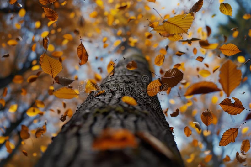 A Tall Tree with an Abundance of Green Leaves Fluttering in the Wind, a Dynamic Composition of ...
