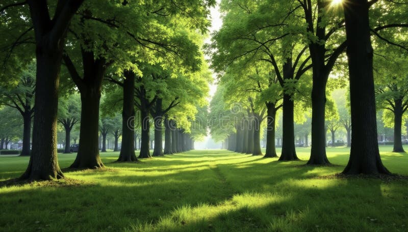 Tall Trees Casting Dappled Shadows on the Ground, Scenery, Natural ...